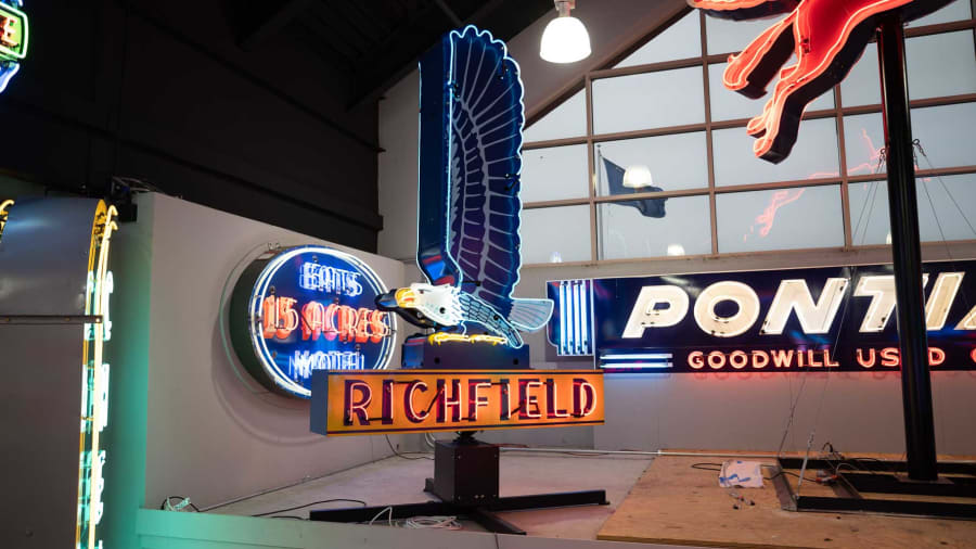 Richfield Double-Sided Tin Neon Rotator Sign for Sale at Auction ...