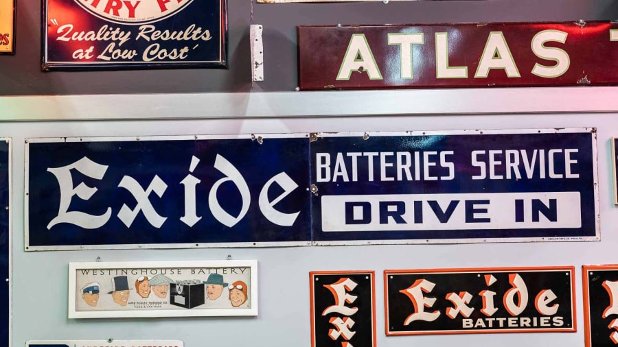 Exide Batteries Service Two-Piece Single-Sided Porcelain Sign for Sale ...