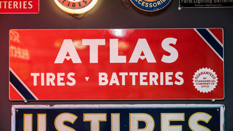 Atlas Tires and Batteries Single-Sided Porcelain Sign for Sale at ...