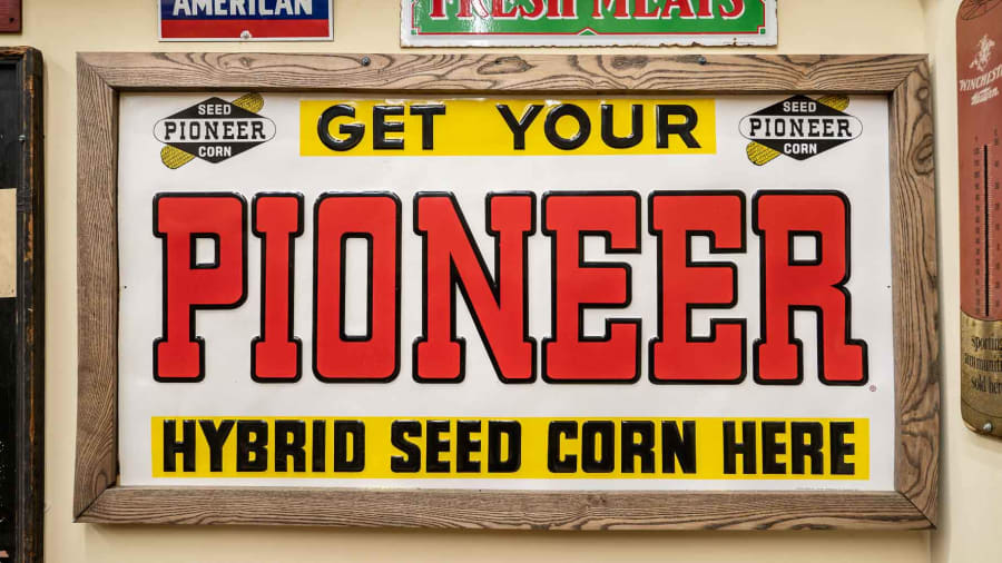Pioneer Embossed Tin Sign for Sale at Auction - Mecum Auctions