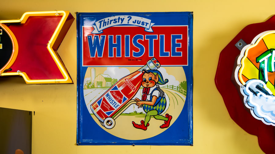 1948 Whistle Orange Soda Single-Sided Embossed Tin Sign at The World’s ...