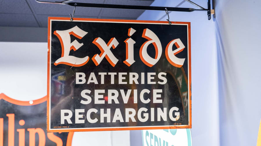 1951 Exide Batteries Double-Sided Tin Sign for Sale at Auction - Mecum ...