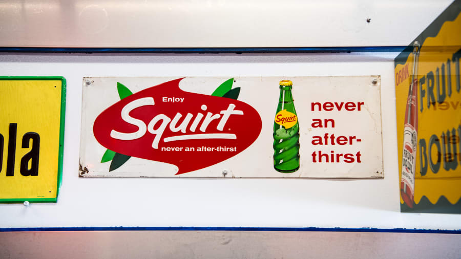 1978 Squirt Soda Single-Sided Embossed Tin Sign at The World’s Largest ...