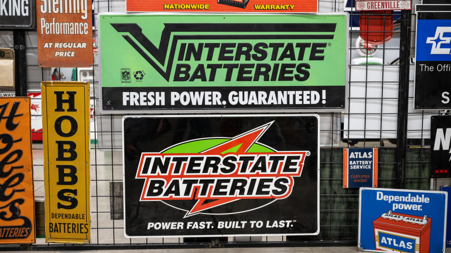 Interstate Batteries Single-Sided Tin Signs for Sale at Auction - Mecum ...