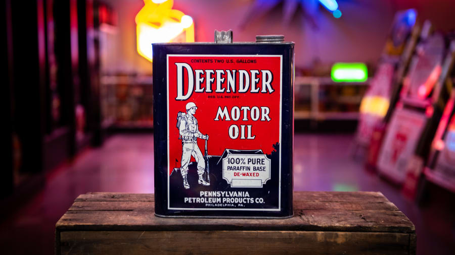 Defender Motor Oil 2-Gallon Oil Can for Sale at Auction - Mecum Auctions