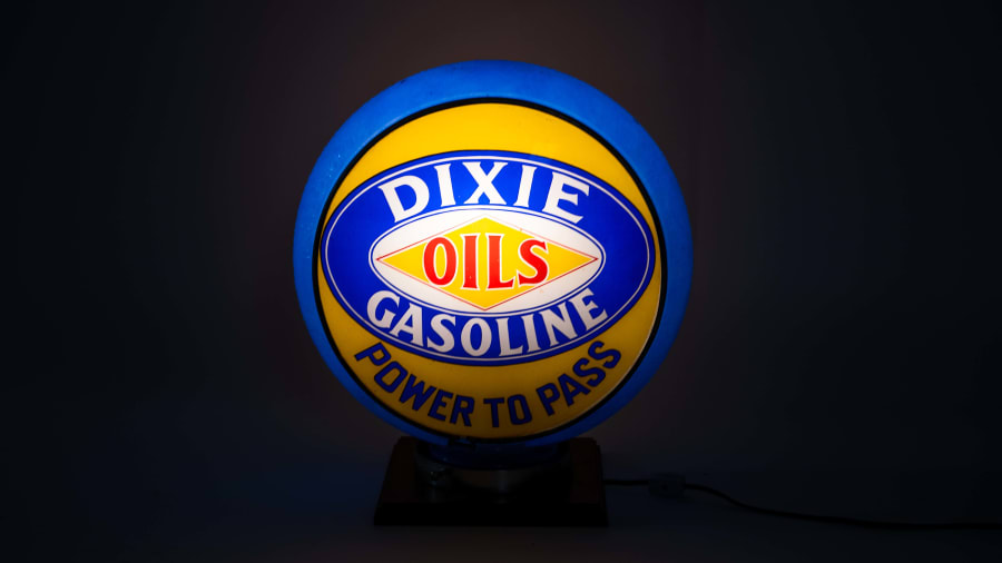 Dixie Gasoline Gas Pump Globe at The World’s Largest Road Art Auction ...