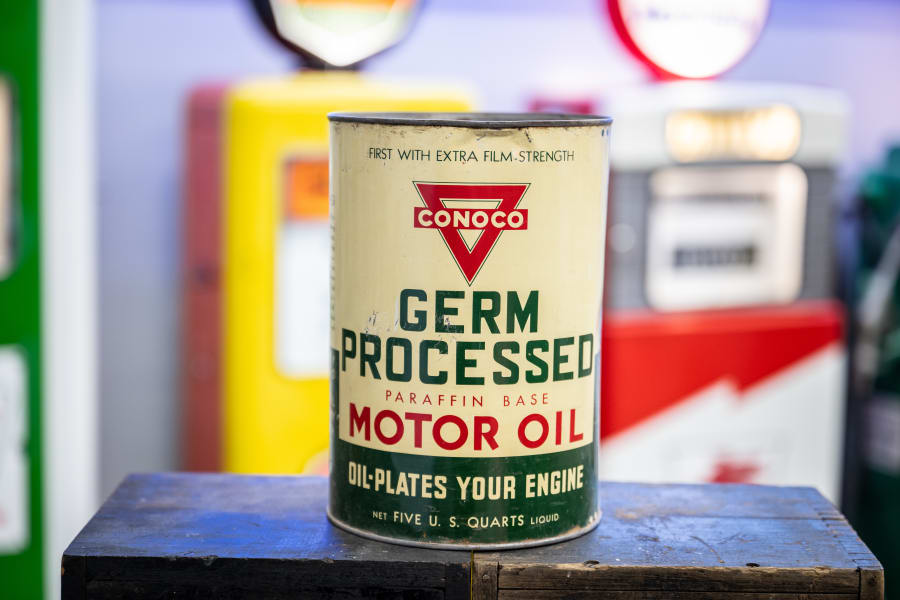Conoco Germ Processed Motor Oil 5-Quart Oil Can for Sale at Auction ...