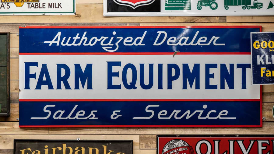 Farm Equipment Single-Sided Porcelain Dealership Sign for Sale at ...