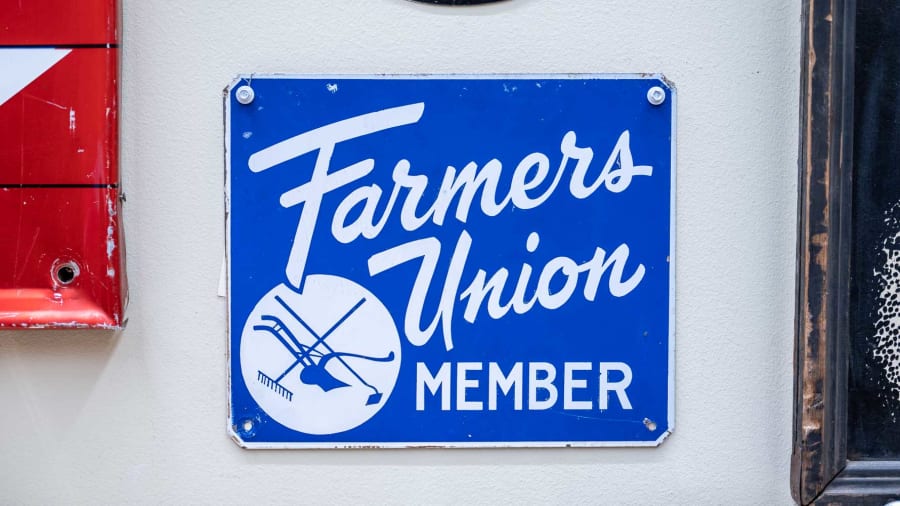 Farmers Union Member Single-Sided Tin Sign for Sale at Auction - Mecum ...