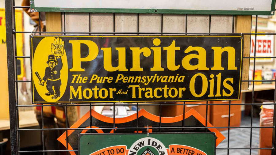 Puritan Motor & Tractor Oils Single-Sided Tin Sign for Sale at Auction ...