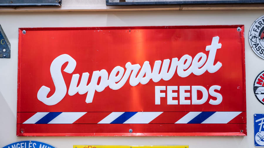 SuperSweet Feeds Single-Sided Tin Sign for Sale at Auction - Mecum Auctions