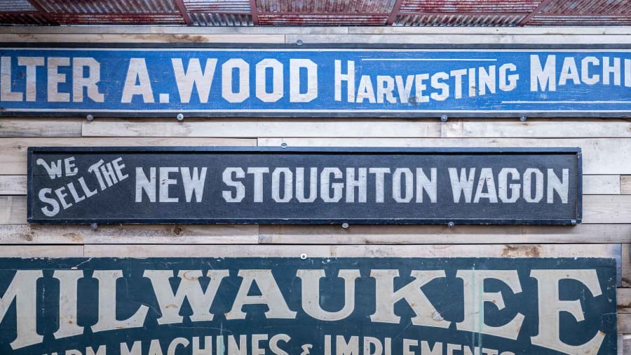 Early 1900s Stoughton Wagon Single-Sided Smalt Sign for Sale at Auction ...