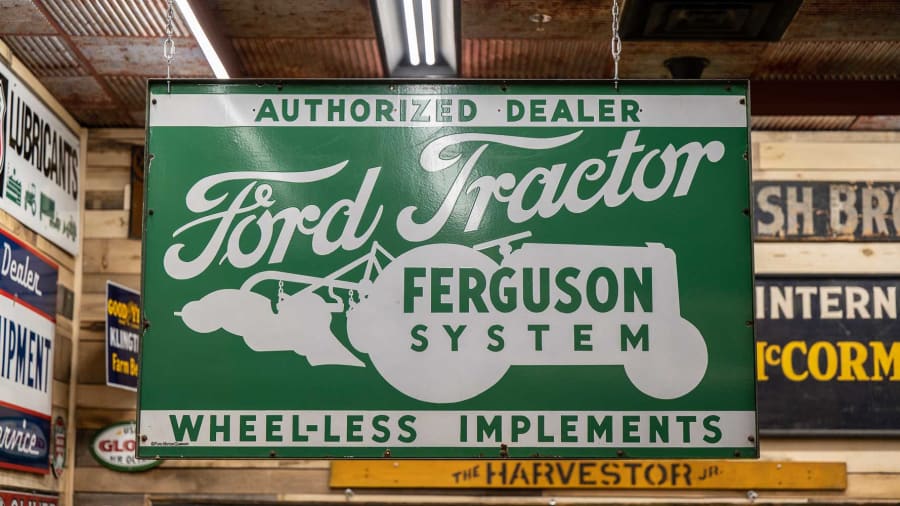 1940s Ford Tractor Ferguson System Double-Sided Porcelain Sign for Sale ...