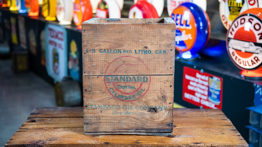 Standard Capitol Cylinder Oil Wood Oil Can Crate for Sale at Auction ...