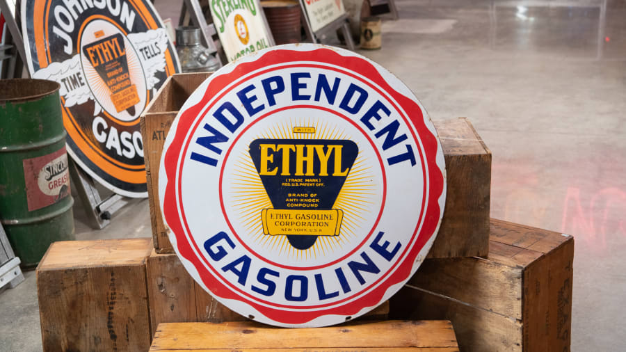 1930s Independent Gasoline Double-Sided Porcelain Sign for Sale at ...