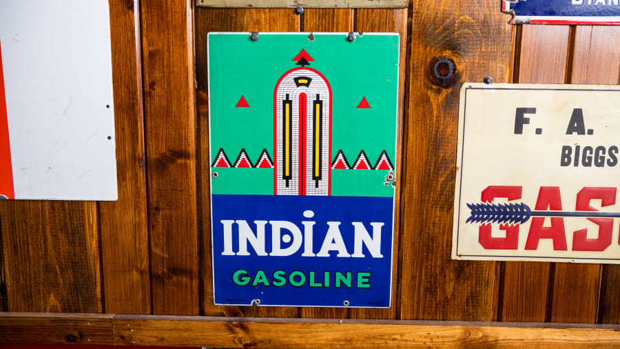 1945 Indian Gasoline Porcelain Pump Plate at The World’s Largest Road ...