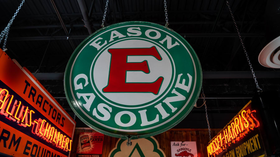 1930s Eason Gasoline Double-Sided Porcelain Sign for Sale at Auction ...