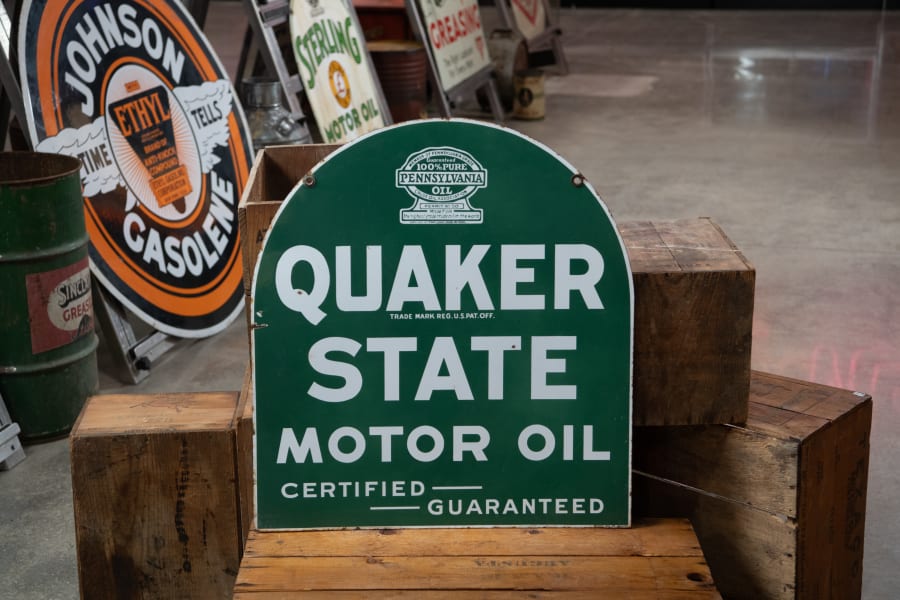 Quaker State Double-Sided Porcelain Sign for Sale at Auction - Mecum ...