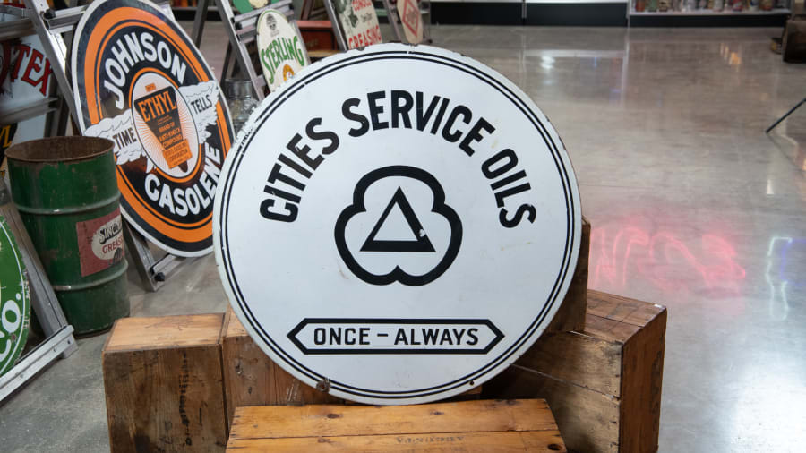 1930s Cities Service Oils Double-Sided Porcelain Sign for Sale at ...