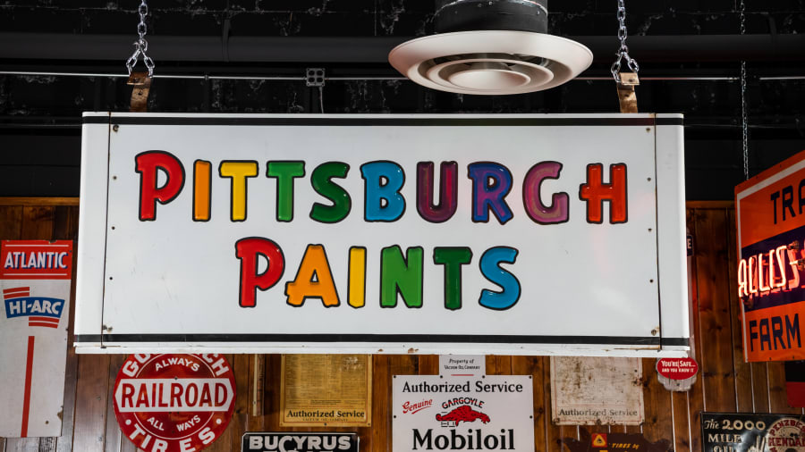 Pittsburgh Paints Double-Sided Double-Bullnose Porcelain Sign for Sale ...