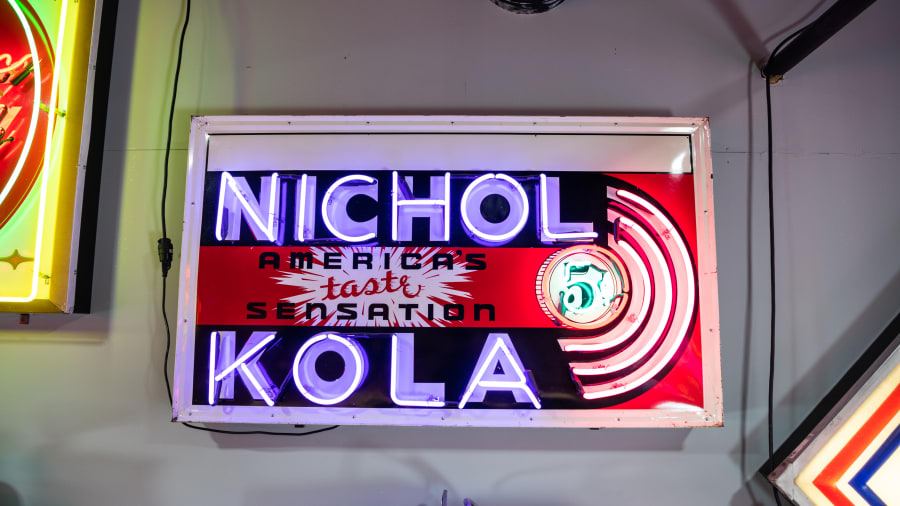 Nichol Kola Single-Sided Embossed Tin Neon Sign for Sale at Auction ...