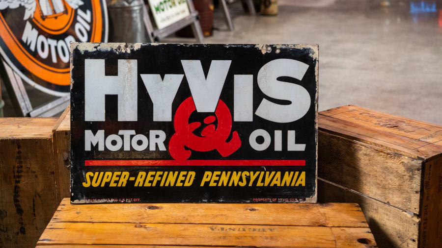HyVis Motor Oil Double-Sided Porcelain Sign for Sale at Auction - Mecum ...