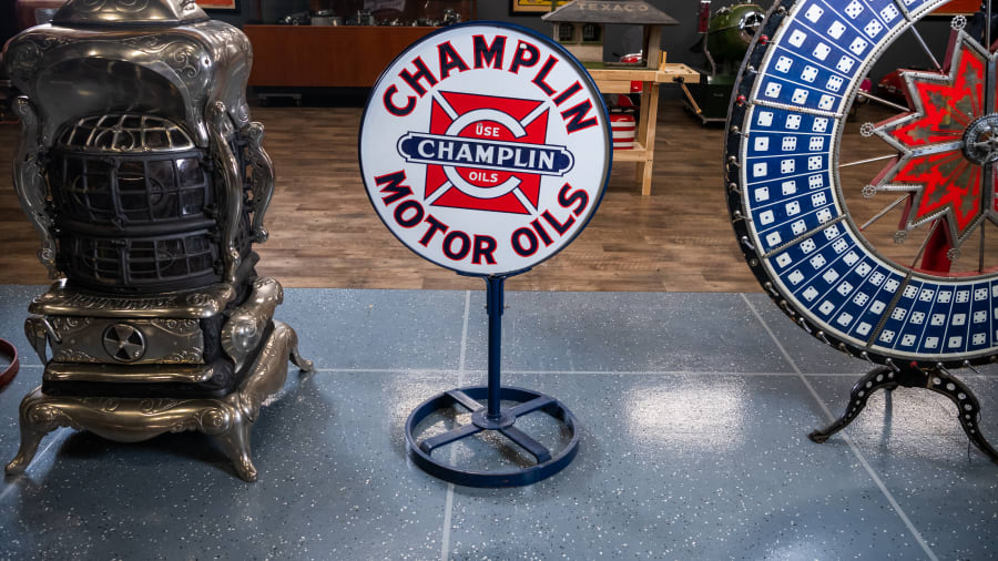 Champlin Motor Oils Double-Sided Porcelain Lollipop Curb Sign at The ...