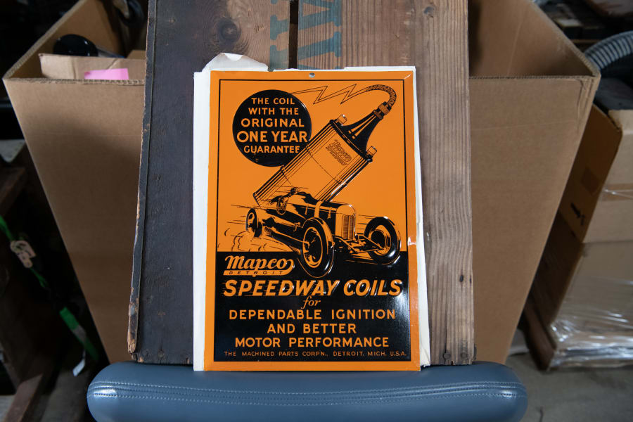 Mapco Detroit Speedway Coils Single-Sided Embossed Tin Sign at The ...