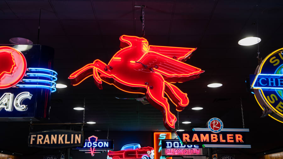 Mobil Pegasus Double-Sided Porcelain Neon Rotator Sign for Sale at ...