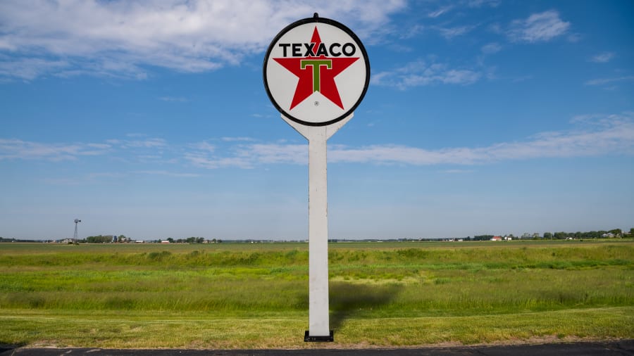 1964 Texaco Gasoline Double-Sided Porcelain Pole Sign for Sale at ...