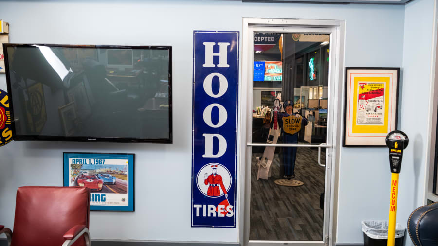 Hood Tires Single-Sided Porcelain Sign for Sale at Auction - Mecum Auctions