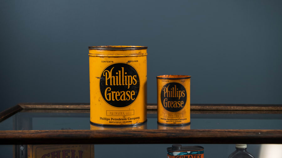 Phillips Grease Cans at The World’s Largest Road Art Auction 2023 as ...