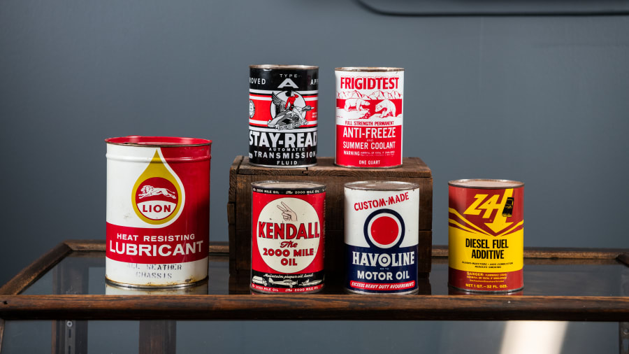 Assorted Oil and Additive Cans for sale at The World’s Largest Road Art ...