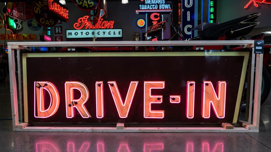 Drive-In Single-Sided Porcelain Neon Sign for Sale at Auction - Mecum ...