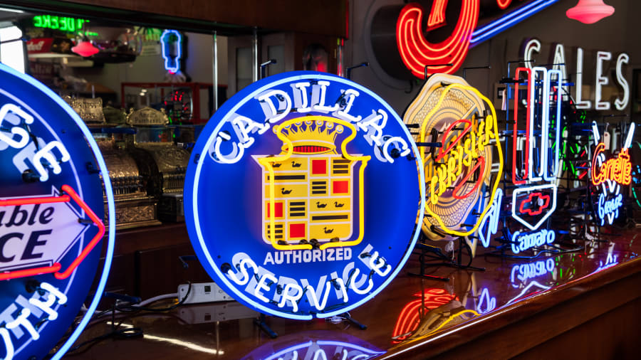 Cadillac Authorized Service Single-Sided Neon Sign for Sale at Auction ...