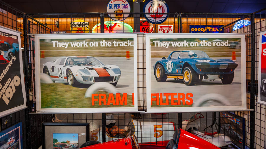 1966 Fram Filters Ford GT40 and Corvette Grand Sport 2-Sheet Billboard ...