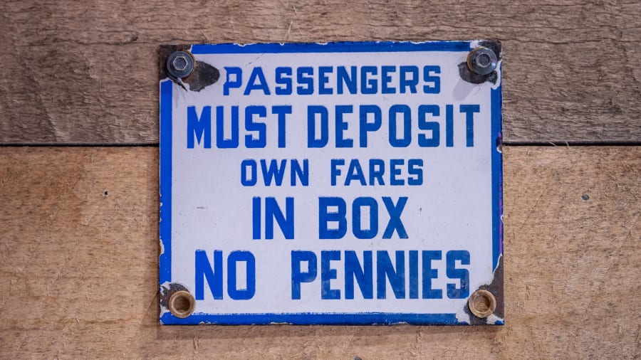 1920s Transit Fare Single-Sided Porcelain Sign for Sale at Auction ...