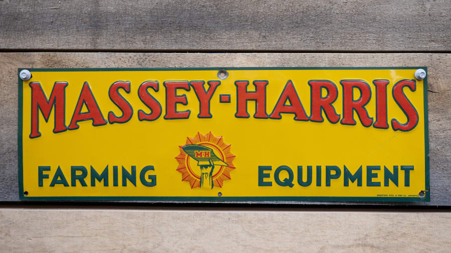 Massey-Harris Farming Equipment Single-Sided Embossed Tin Sign for Sale ...