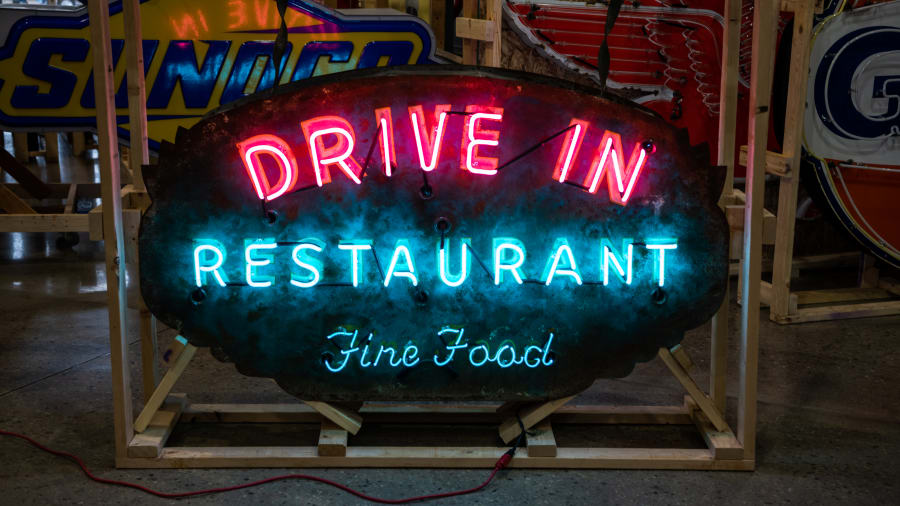 1947 Drive-In Restaurant Double-Sided Animated Neon Sign for Sale at ...