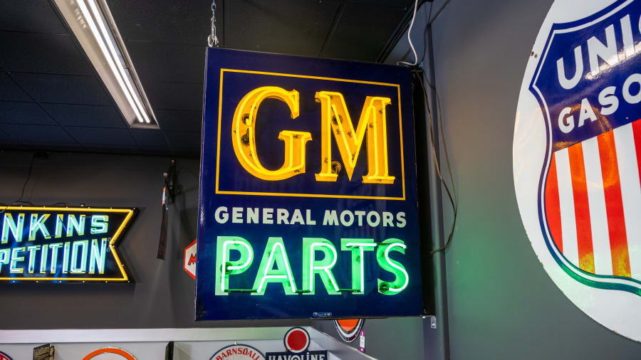GM Parts Double-Sided Porcelain Neon Sign for Sale at Auction - Mecum ...