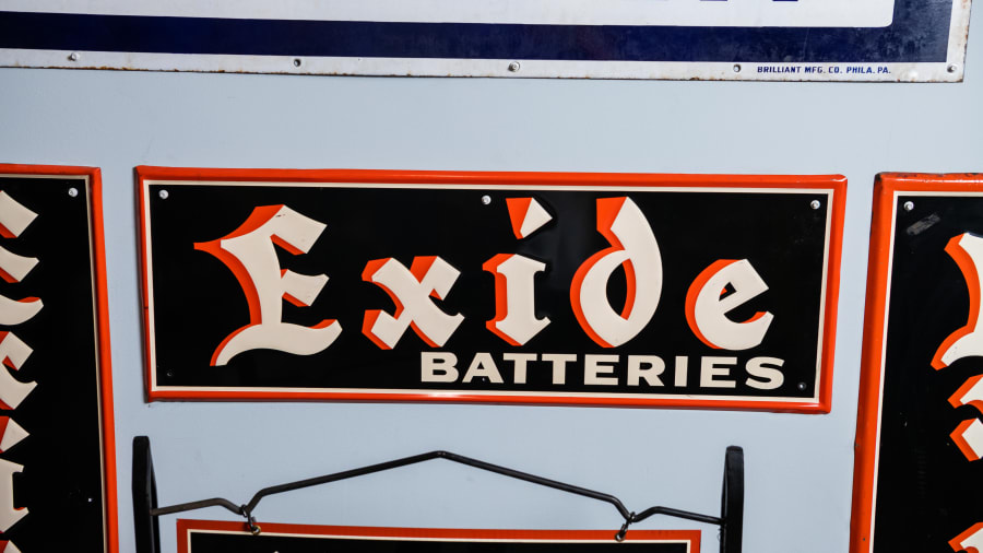 1957 Exide Batteries Single-Sided Embossed Tin Sign for Sale at Auction ...