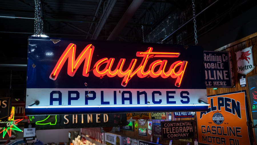 Maytag Appliances Double-Sided Porcelain Neon Sign for Sale at Auction ...