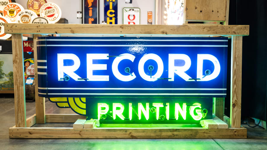 Record Printing Double-Sided Bullnose Porcelain Neon Sign for Sale at ...
