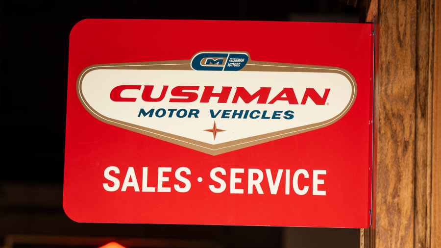 1950s-1960s Cushman Sales and Service Tin Flange Sign at From the John ...