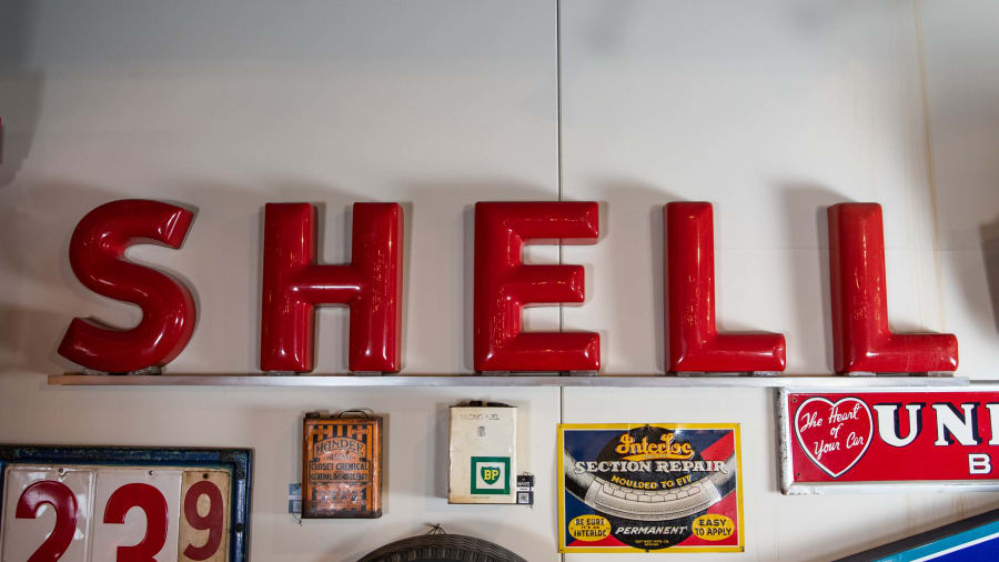Shell Porcelain Letters Sign at From the John Parham Estate Collection ...
