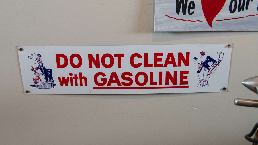 Do Not Clean With Gasoline Single-Sided Tin Sign for Sale at Auction ...