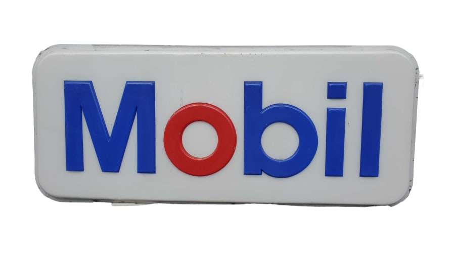 1980s Mobil Single-Sided Embossed Plastic Sign Face for Sale at Auction ...