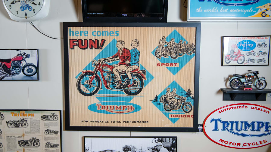 Triumph Motorcycles Corrugated Framed Advertisement for Sale at Auction ...