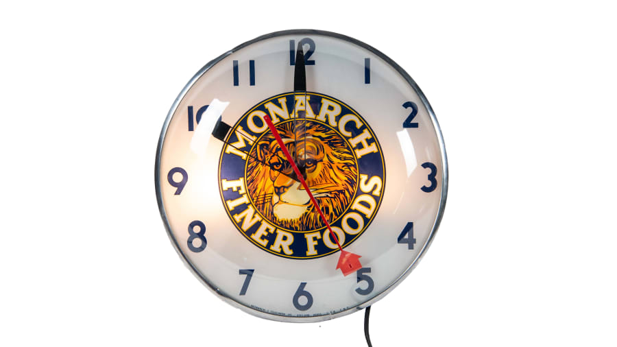1940s-1950s Monarch Finer Foods Lighted Clock for Sale at Auction ...