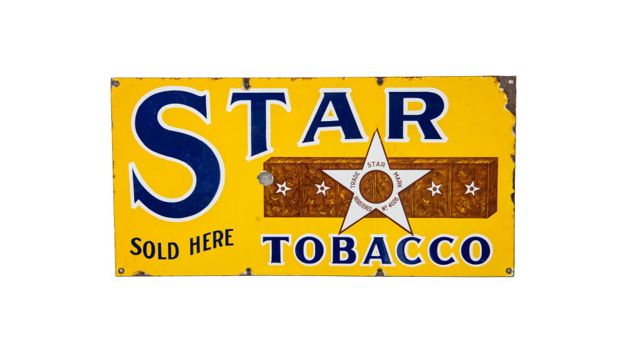 1920s-1930s Star Tobacco Single-Sided Porcelain Sign for sale at Dallas ...